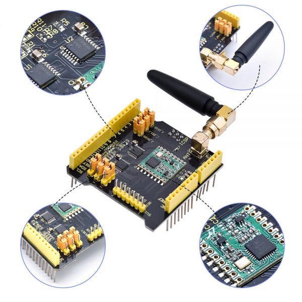 FSK 868mhz RF無線通訊擴展板 RFM69HCW 適用Arduino | 米羅科技文創學院